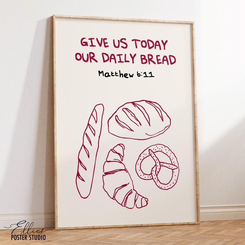 Daily Bread Bible Verse Poster- Digital Download - Scripture Art Print ...