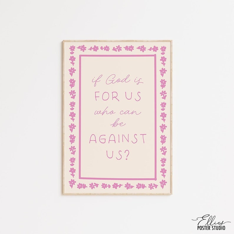 Bible Verse Poster Digital Download Romans 8:31 Christian Printable ...