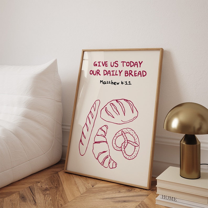 Daily Bread Bible Verse Poster- Digital Download - Scripture Art Print ...