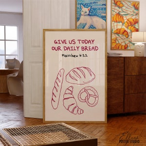Daily Bread Bible Verse Poster- Digital Download - Scripture Art Print ...