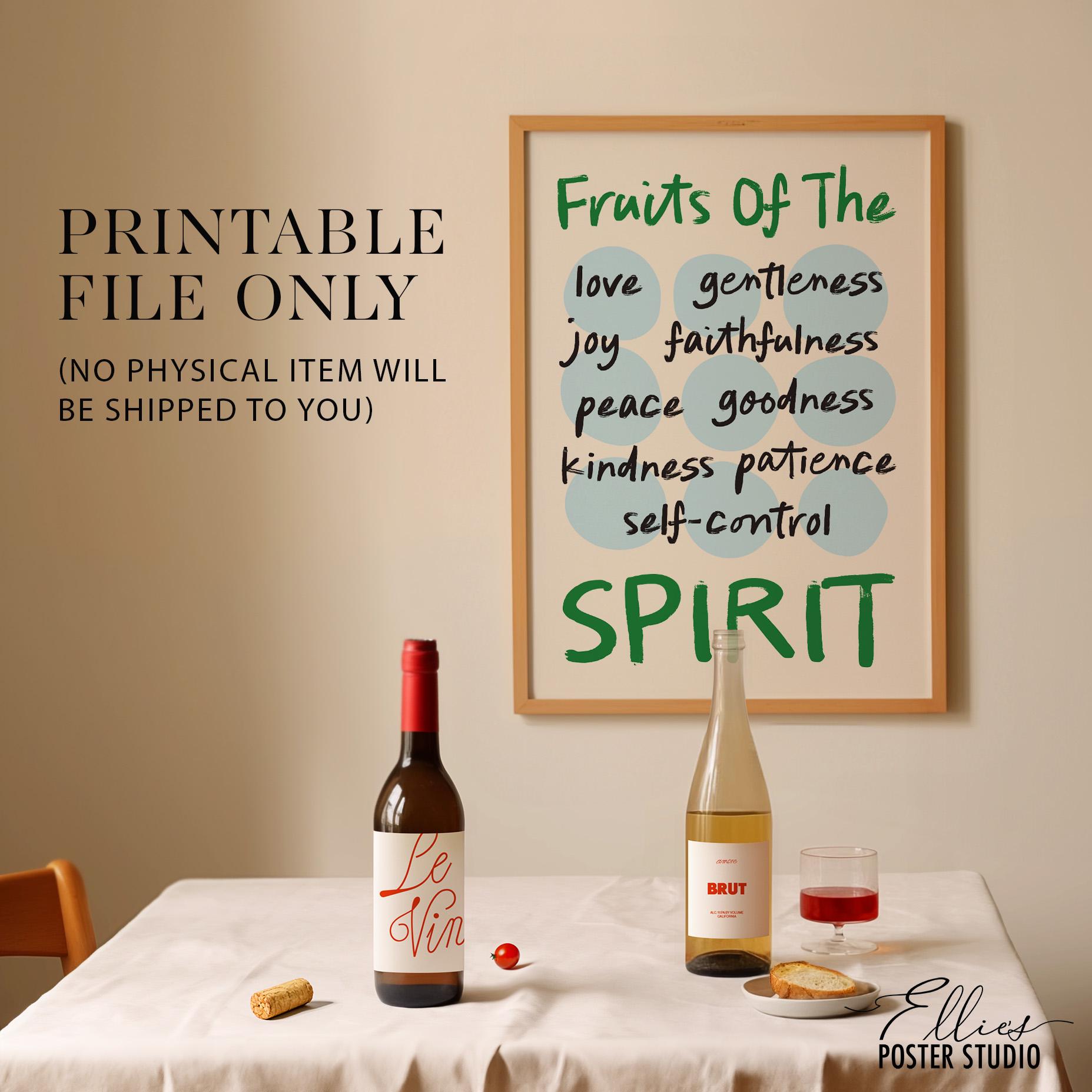Fruits of the Spirit Poster - Instant Download - Scripture Art Print ...