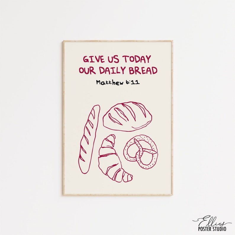 Daily Bread Bible Verse Poster- Digital Download - Scripture Art Print ...