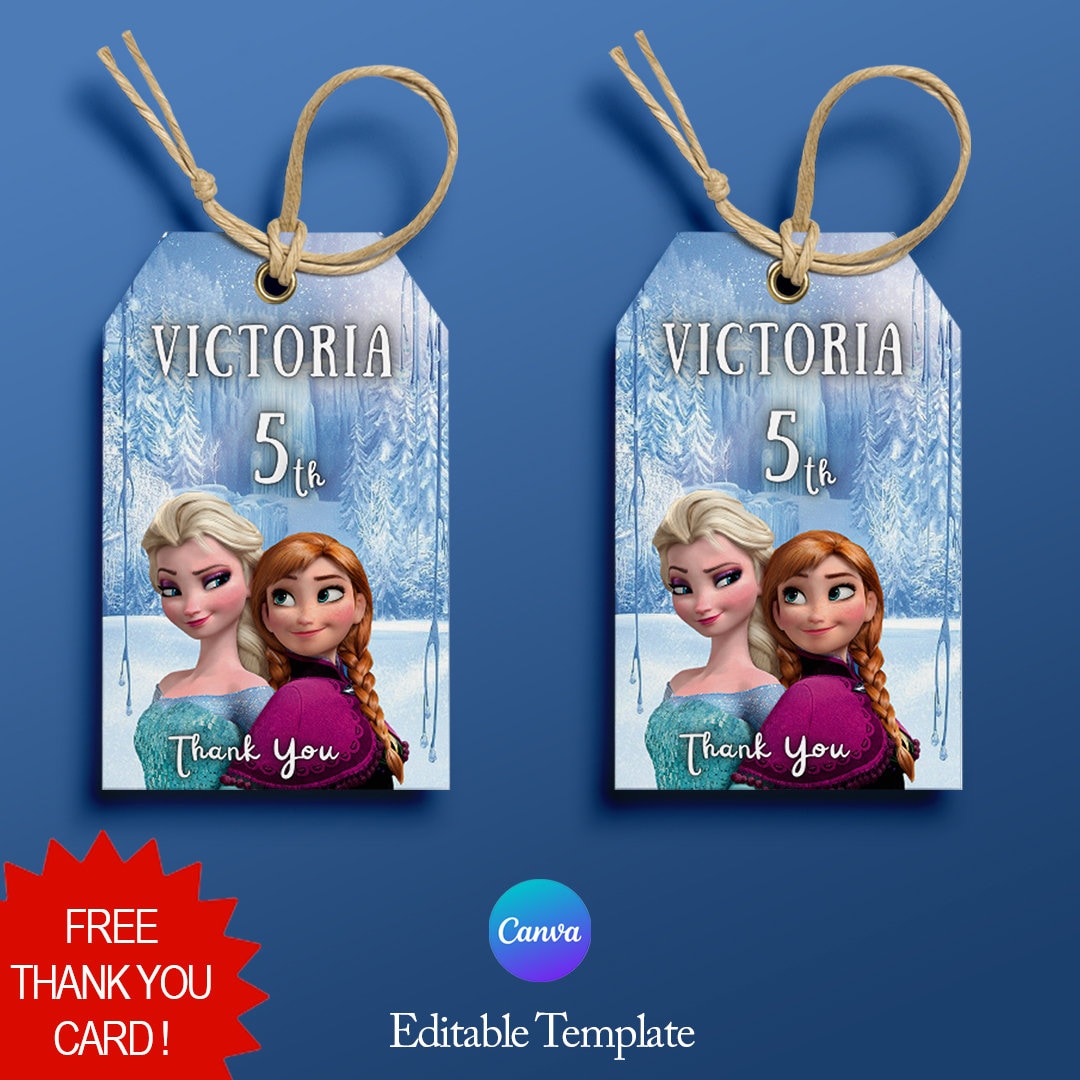 Digital Download of Frozen Birthday Invitation With FREE Thank You Tags ...