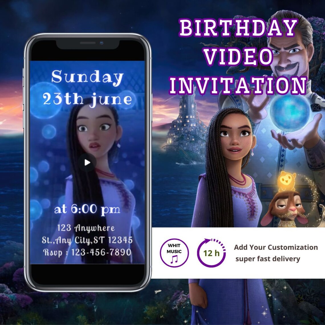 Wish Birthday Video Invitation, Wish Invitation, Wish Animated ...