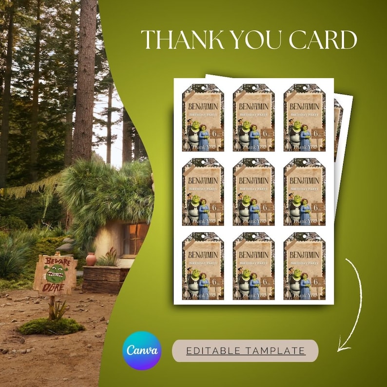 Shrek Birthday Invitation, Shrek Digital Mobile Birthday Invitation ...