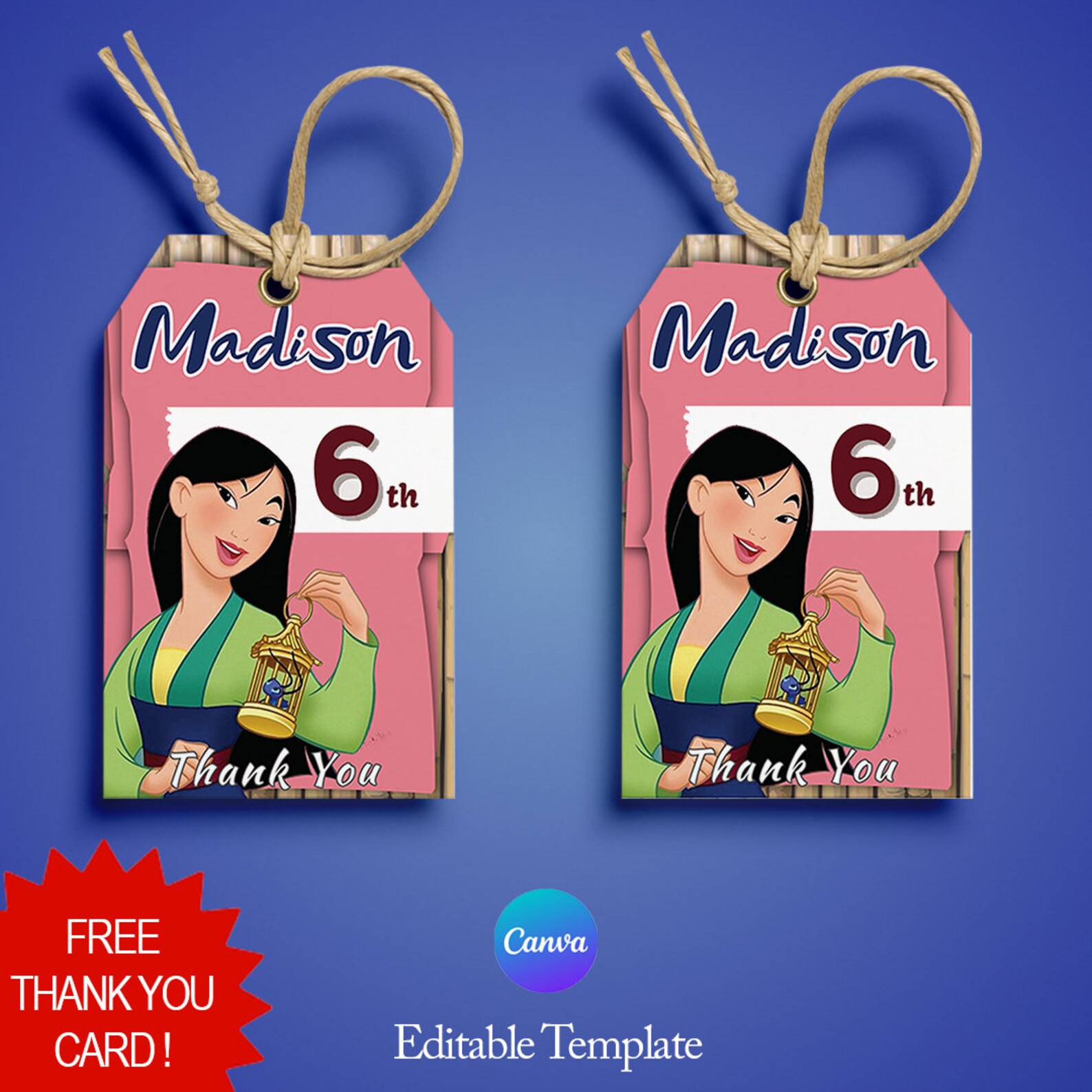 Princess Mulan Birthday Invitations / Girl Birthday Party Invitations ...