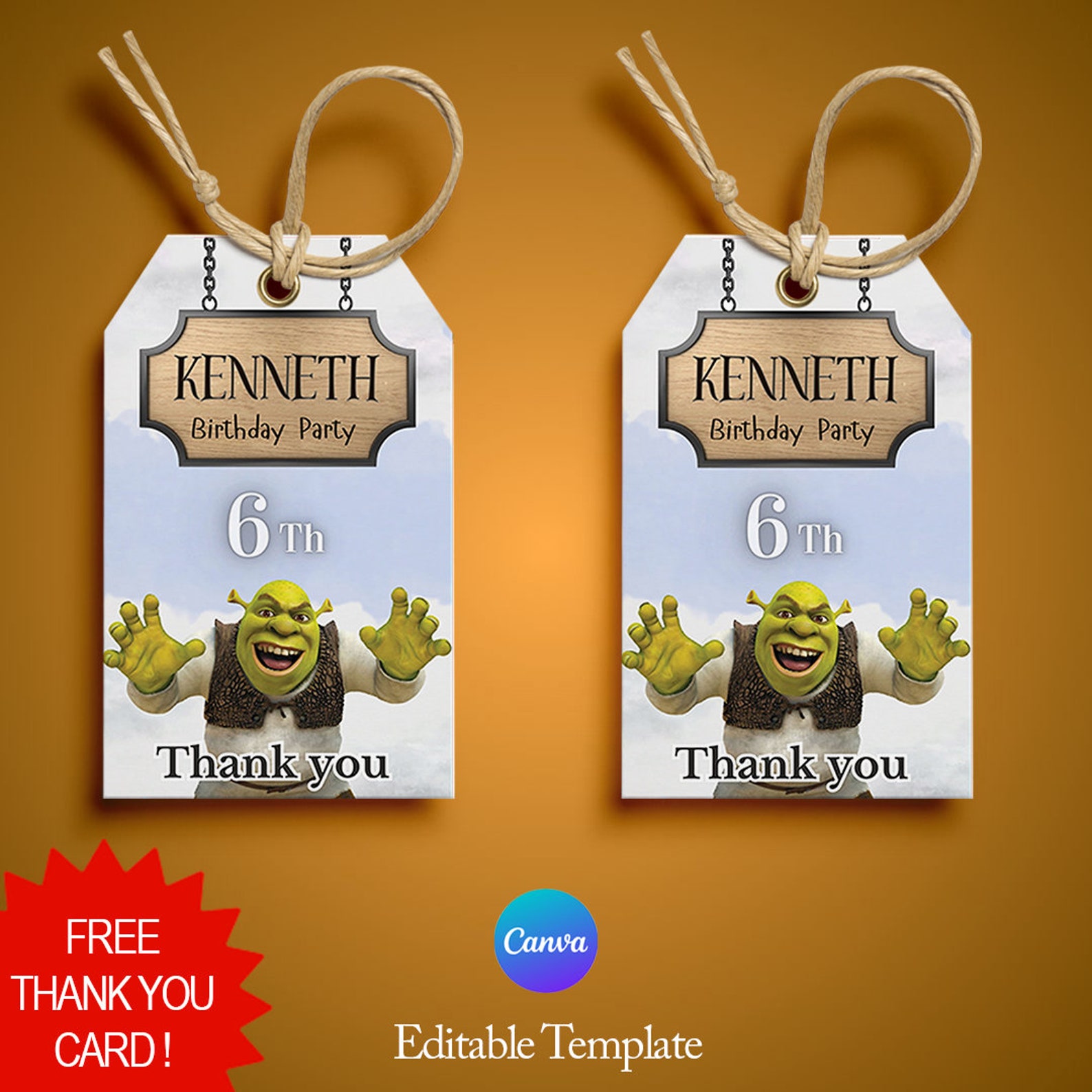 Shrek Birthday Invitation, Shrek Digital Mobile Birthday Invitation ...