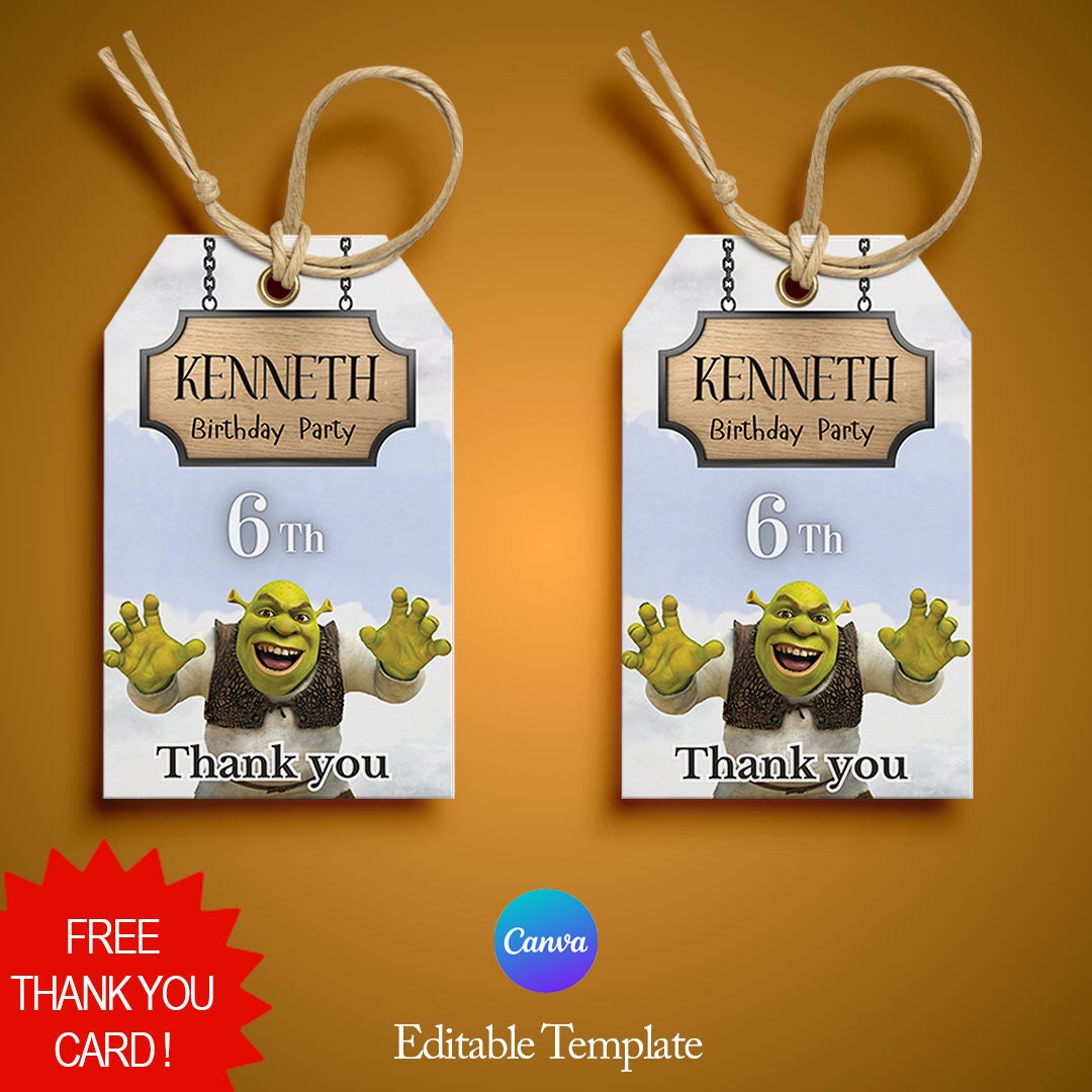 Shrek Birthday Invitation, Shrek Digital Mobile Birthday Invitation ...