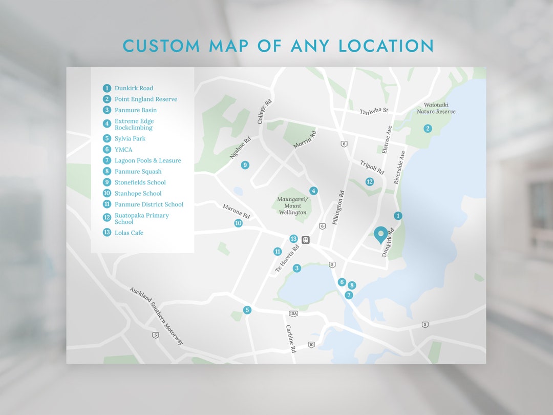 Custom Map of Any Location | Digital Map Design | Printable - Etsy