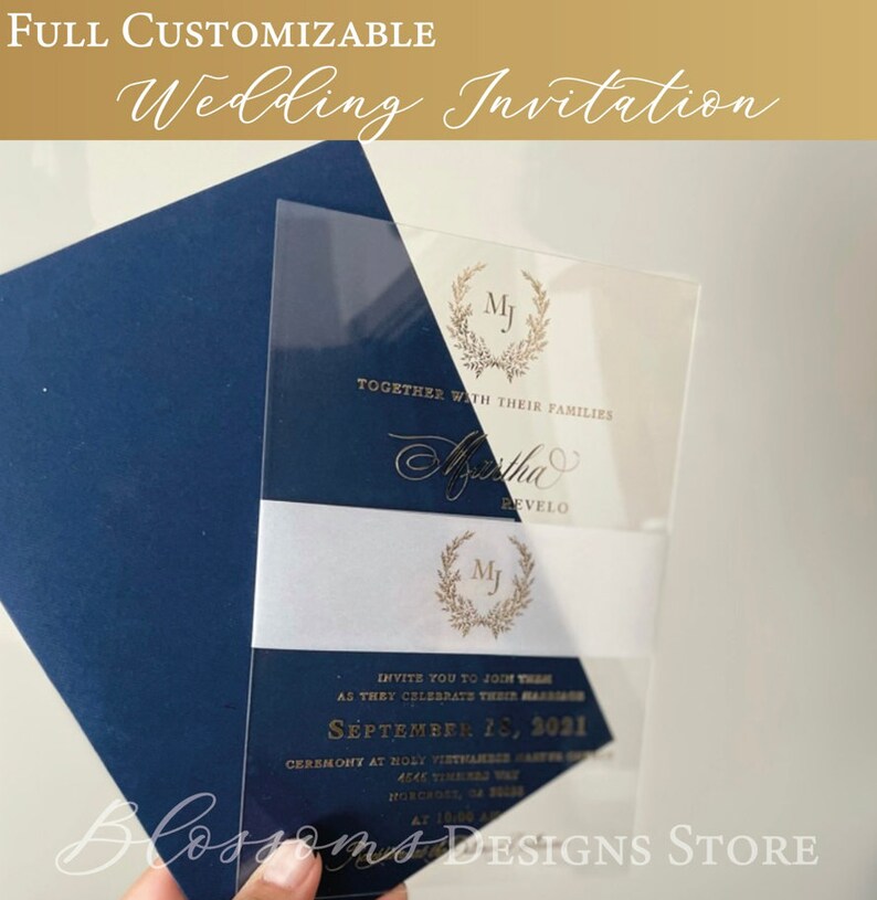 Clear Invitation for Wedding, Luxury Wedding Invitation, Acrylic ...