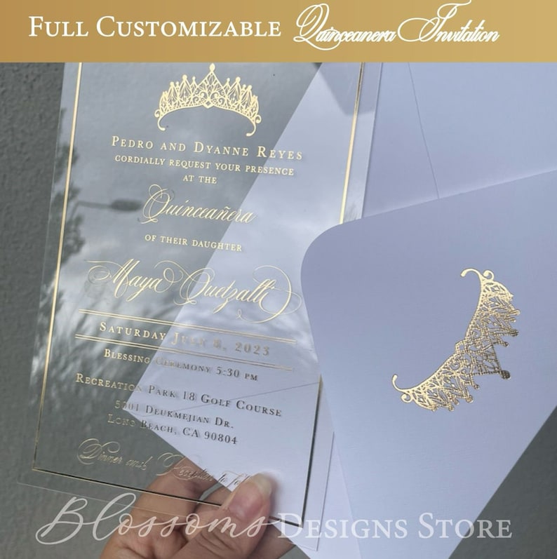 Clear Invitation for Quinceanera, Luxury Quinceanera Invitation ...