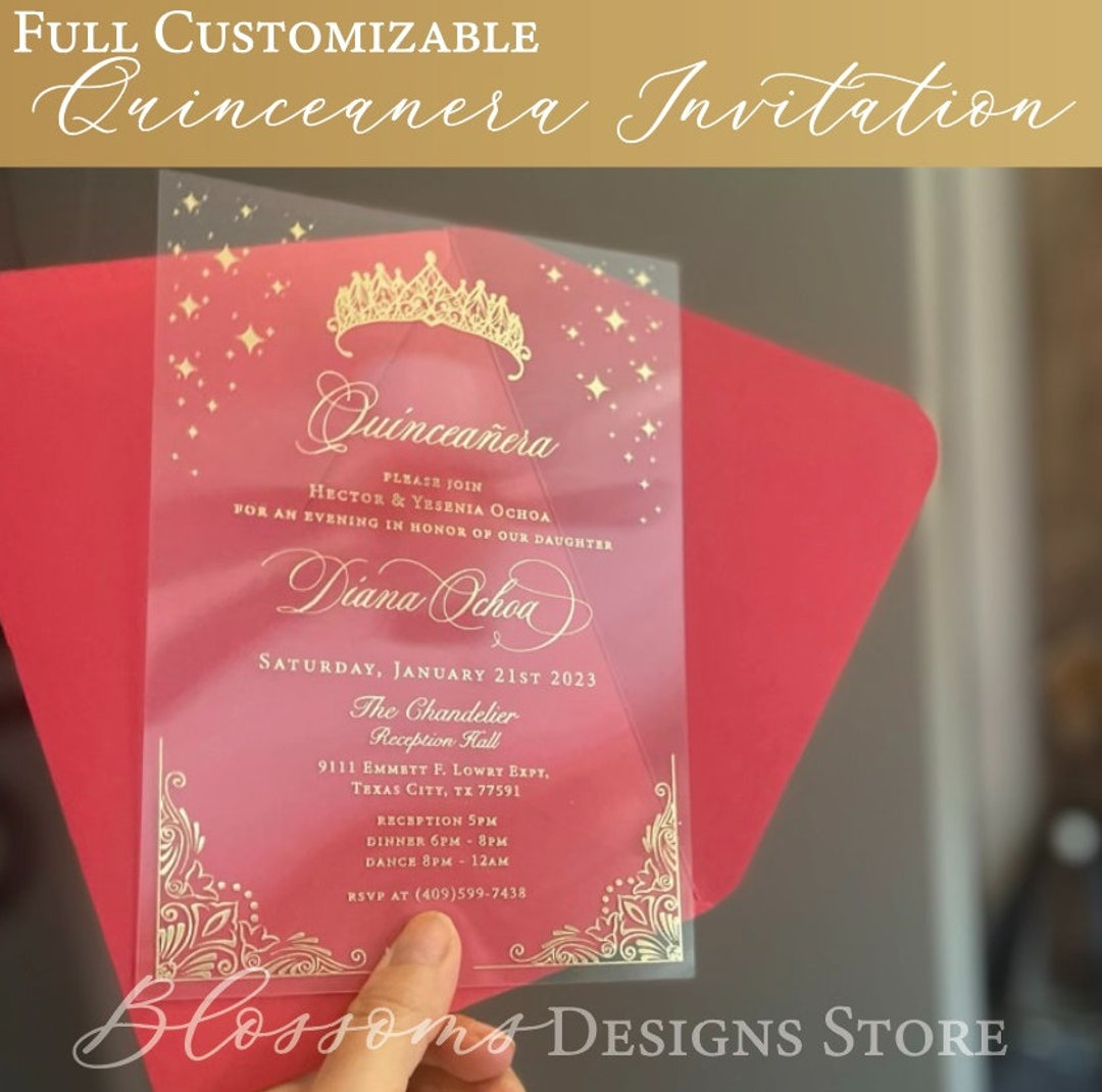 Clear Invitation for Quinceanera, Luxury Quinceanera Invitation ...