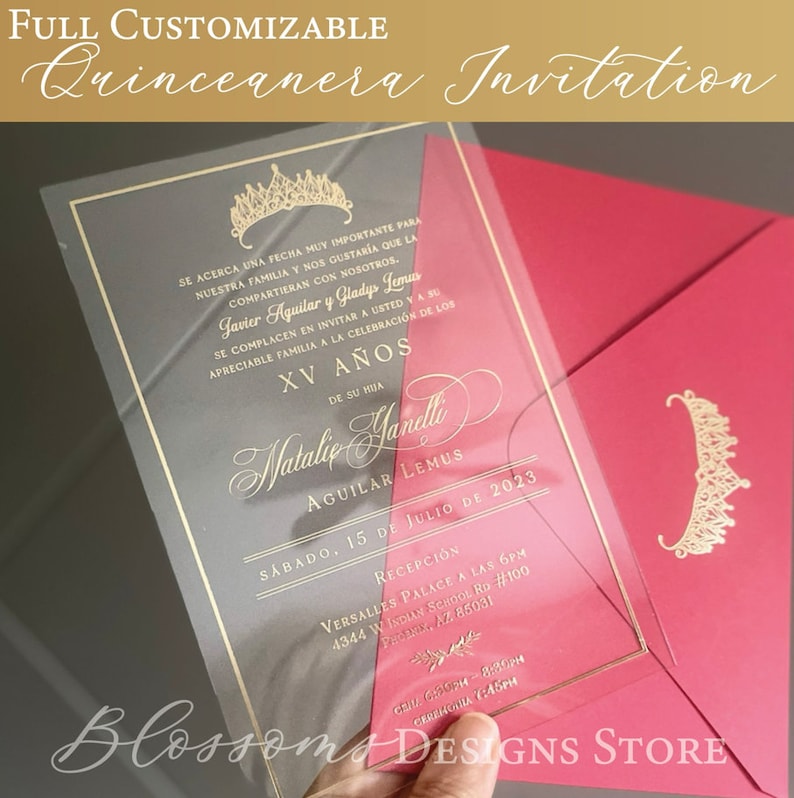 Clear Invitation for Quinceanera, Luxury Quinceanera Invitation ...