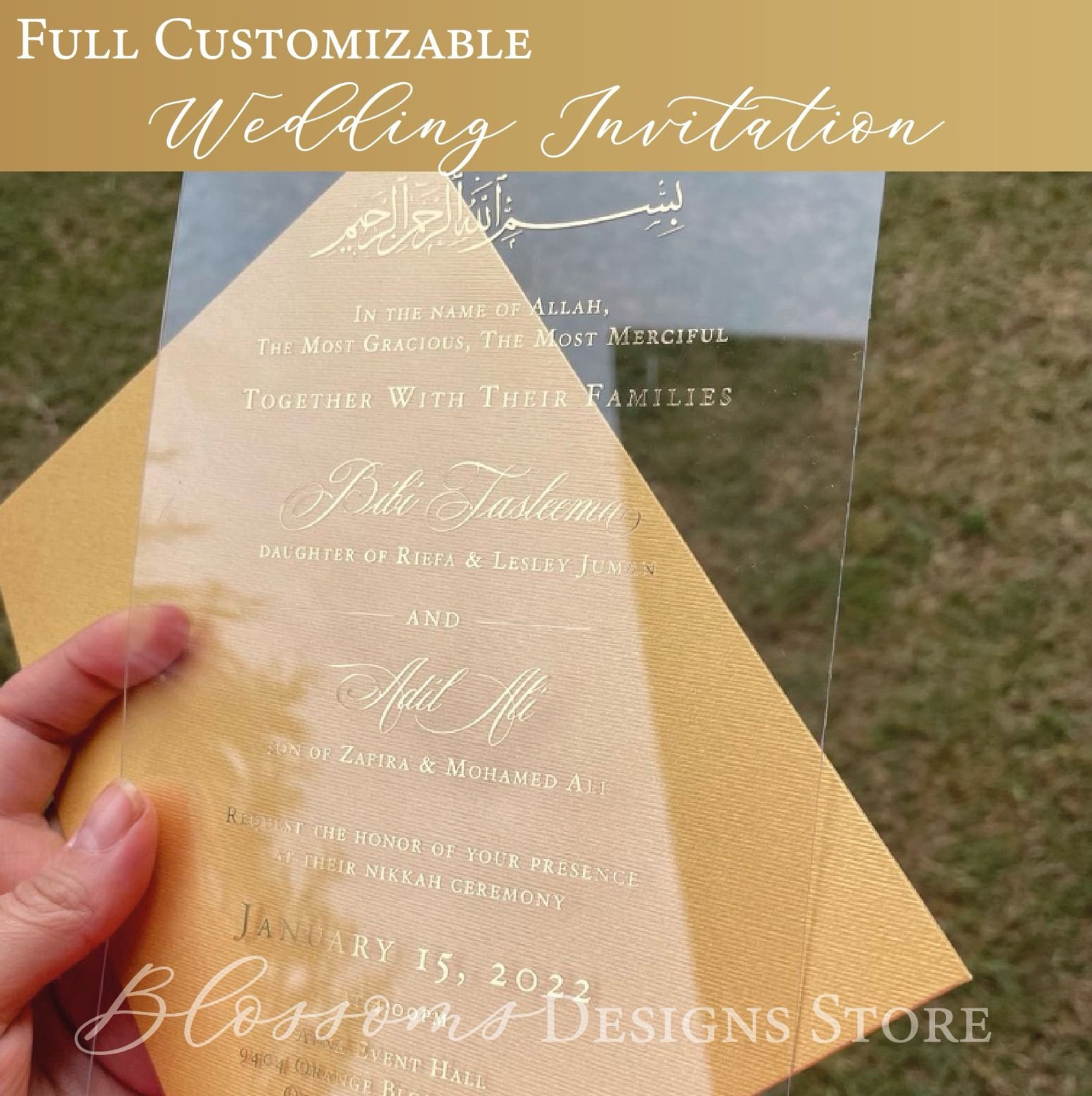 Clear Invitation for Wedding, Luxury Wedding Invitation, Acrylic ...