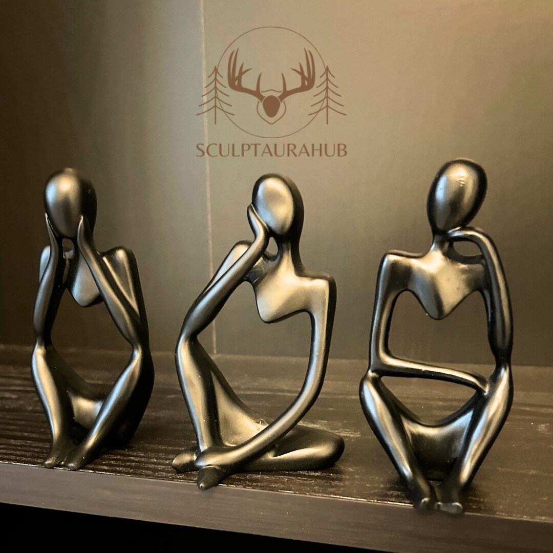 Abstract Thinker Statue, Resin Figurine, Office Home Decoration, Home ...