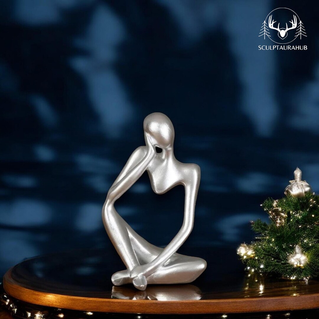 The Thinker Sculpture for Book Shelf Decor, Present for New House ...