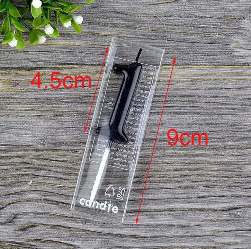 Cake Candles Black Red Number 0-9 Birthday Smokeless Candles Festive ...