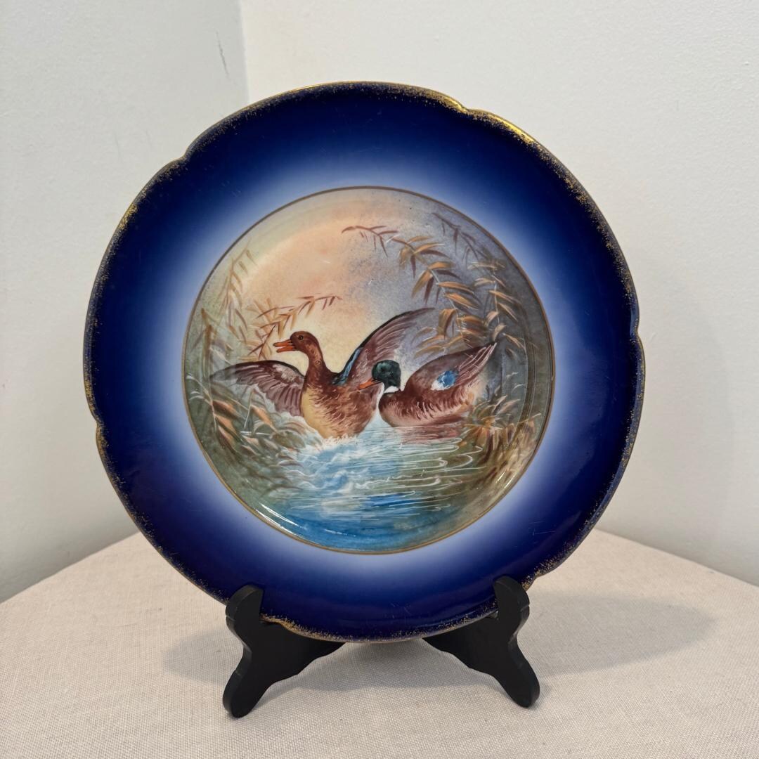 Antique French Limoges Porcelain Decorative Plate Hand Painted Ducks ...