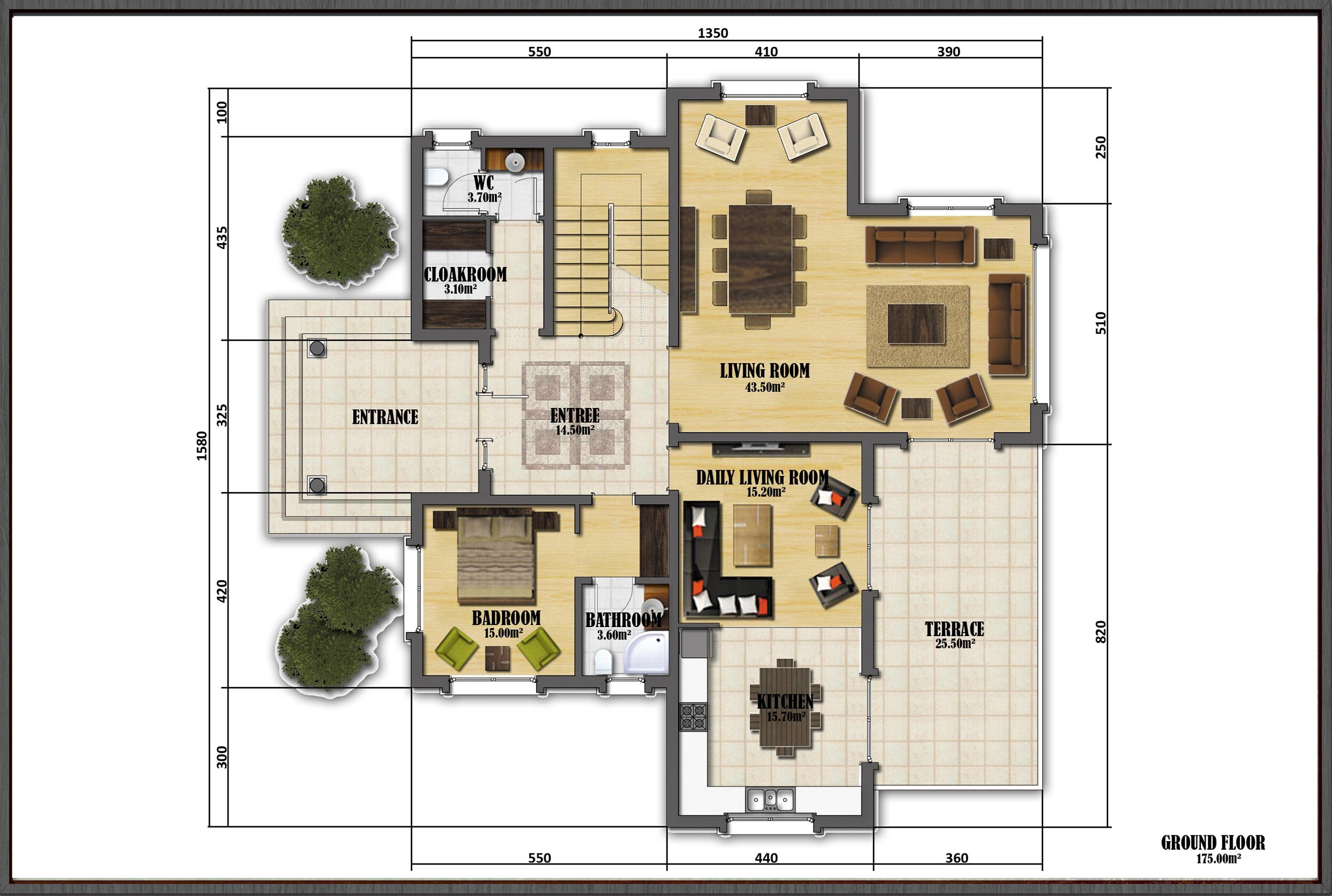 Custom Detailed 3D Floor Plan Architectural Furniture Layout Plan ...