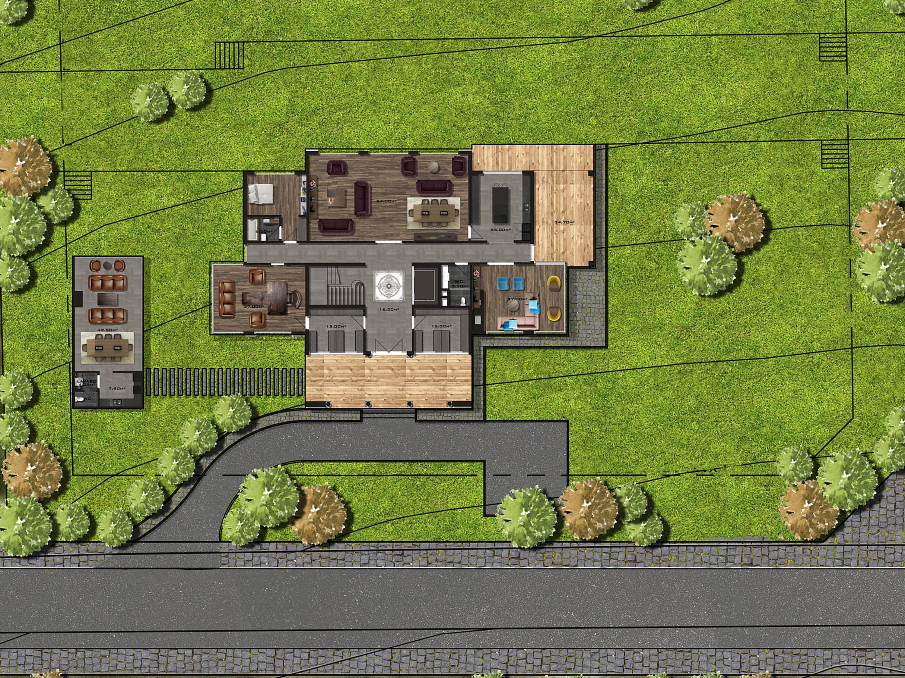 Custom Detailed 3D Floor Plan Architectural Furniture Layout Plan ...