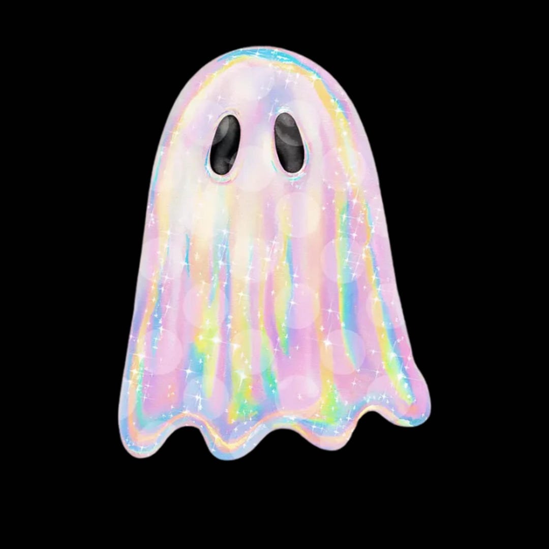 Retro Disco Iridescent Ghost Sublimation PNG Cute Disco Ghost PNG Retro ...