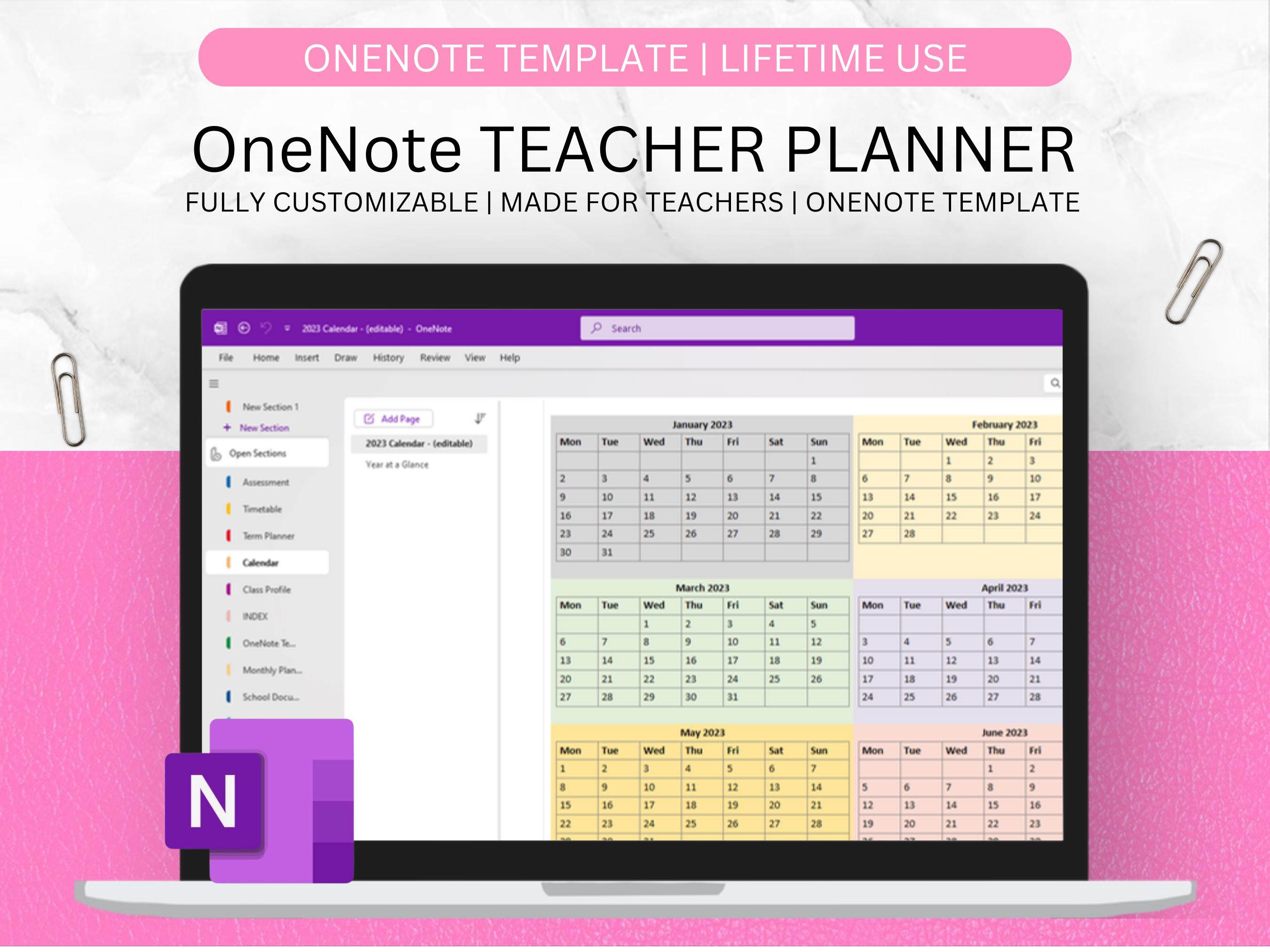 Onenote Teacher Planner Classroom Organization Template Editable Lesson ...