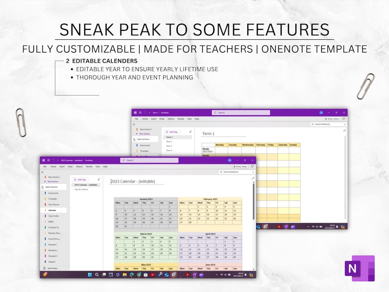 Onenote Teacher Planner Classroom Organization Template Editable Lesson ...