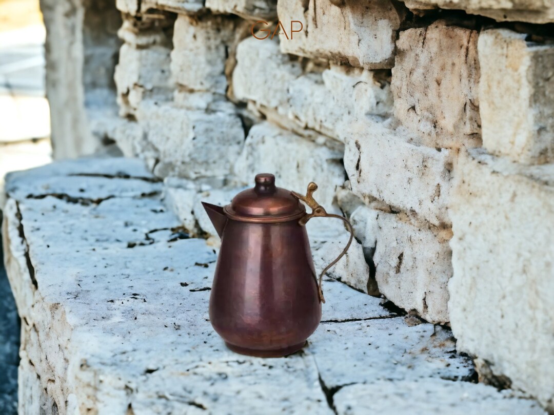 Copper Milk Pitcher, Vintage Copper Pot , Elegant Handcrafted Conical ...