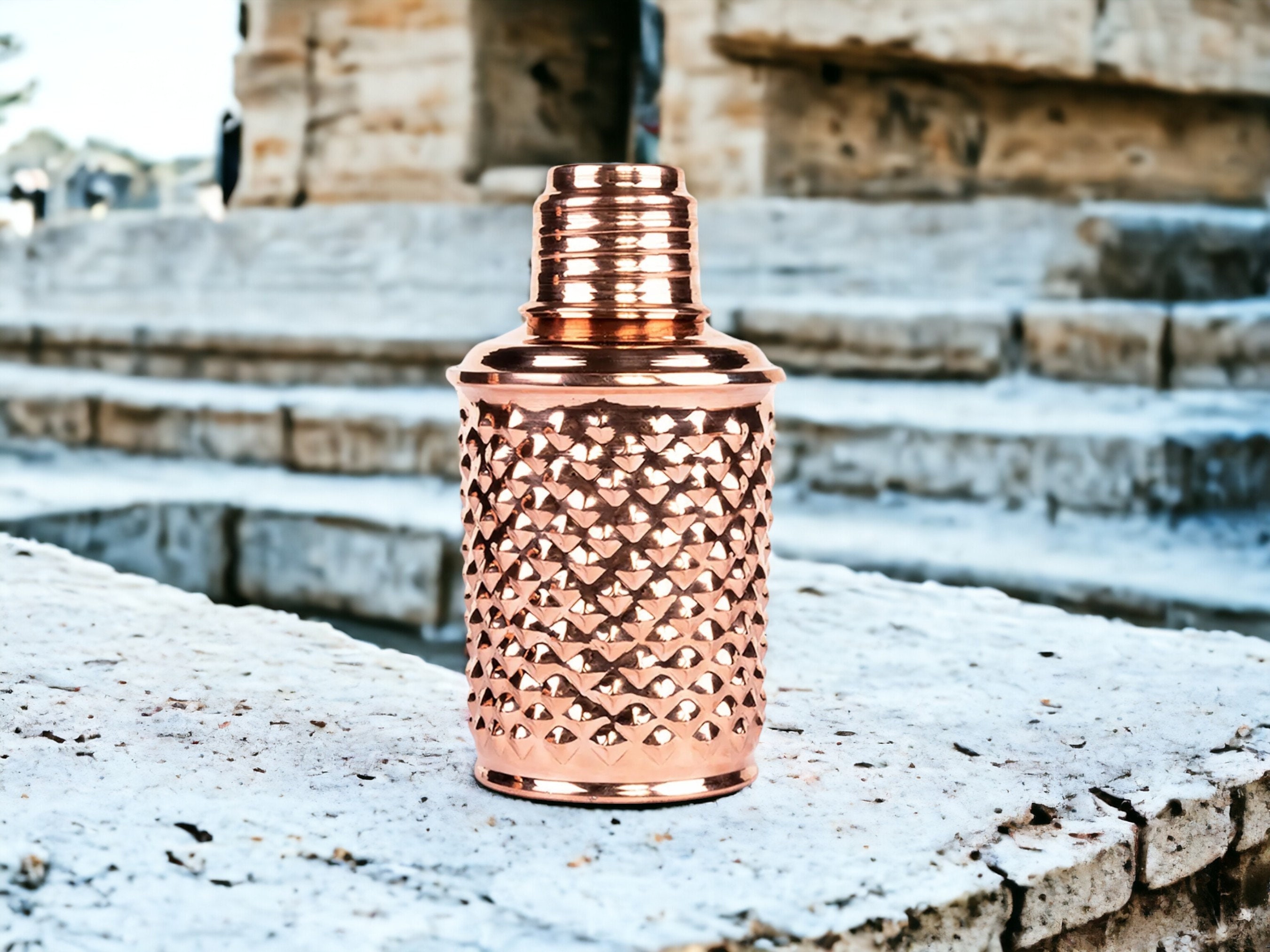 Hanmdade Pure Copper Water Bottle ,handcrafted Engraved Unique Copper ...