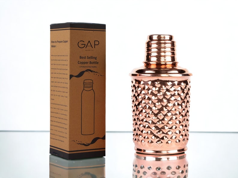 Hanmdade Pure Copper Water Bottle ,handcrafted Engraved Unique Copper ...