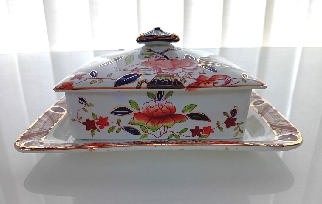 Burleigh Ware Japonica Lidded Dish and Saucer - Etsy