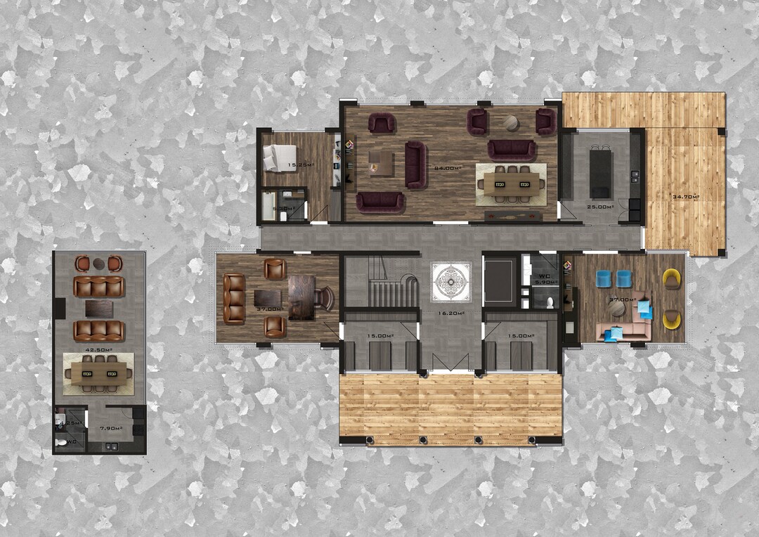 Custom Detailed 3D Floor Plan, Architectural Furniture Layout Plan ...