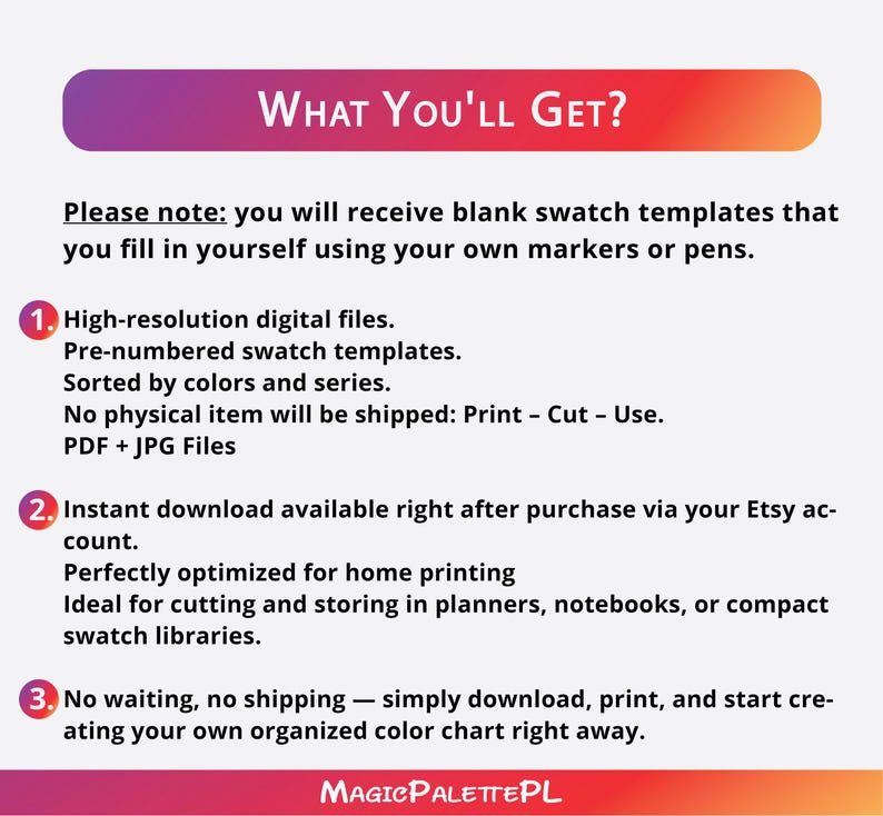 Languo 288 Colors Brush Marker Swatch Template PDF Printable Soft Tip ...