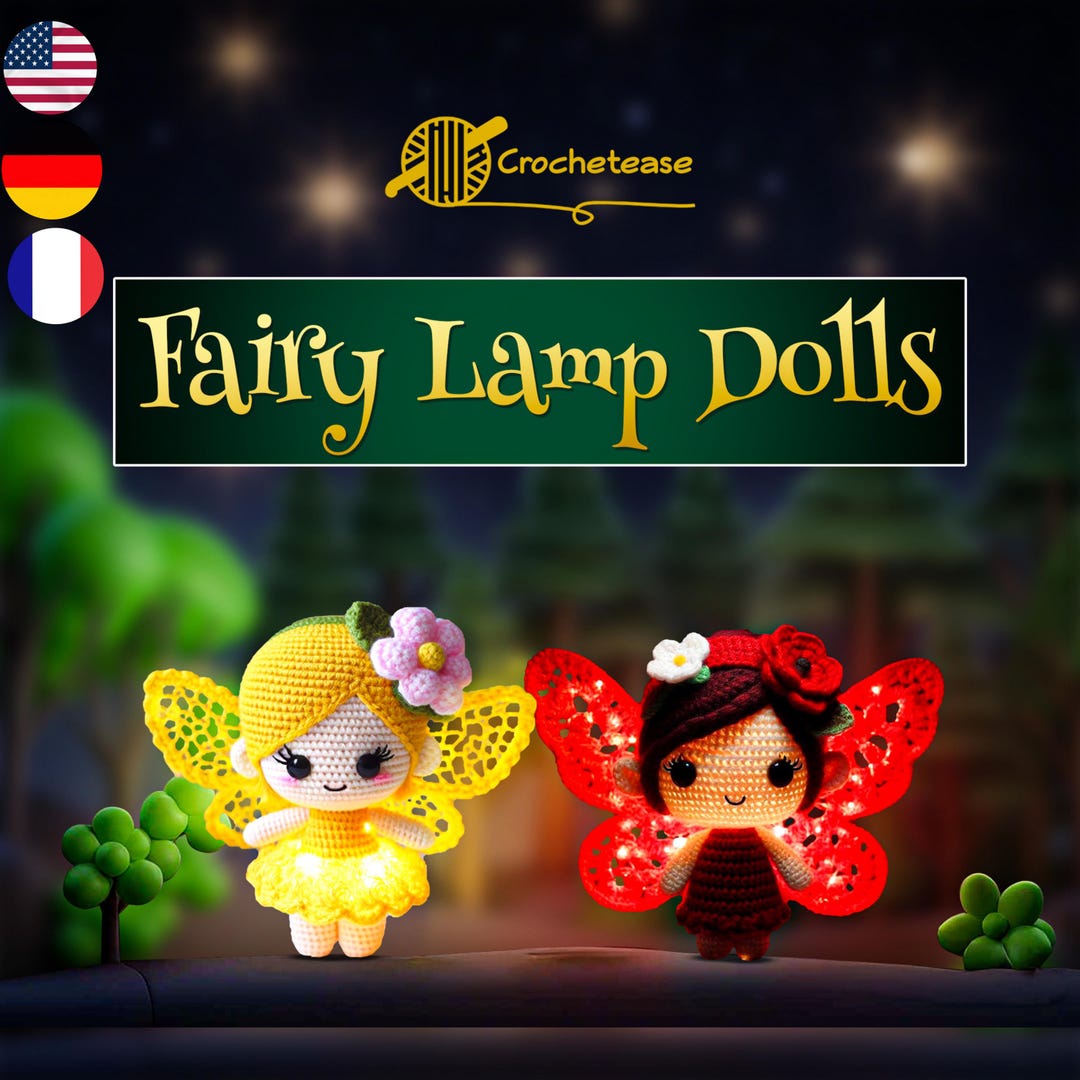 Fairy Night Lamp Dolls Crochet Pattern, Amigurumi Toy, Handmade Craft ...