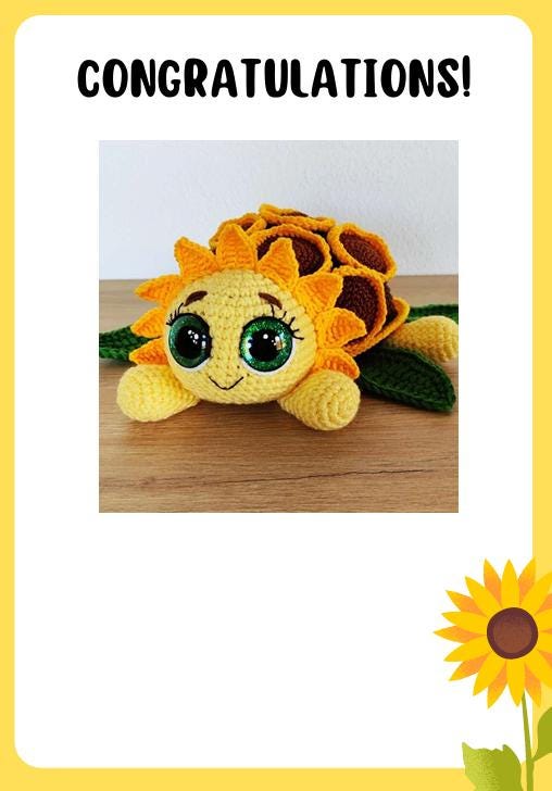 Sunflower Turtle Crochet Pattern - Cute Floral Amigurumi in English ...
