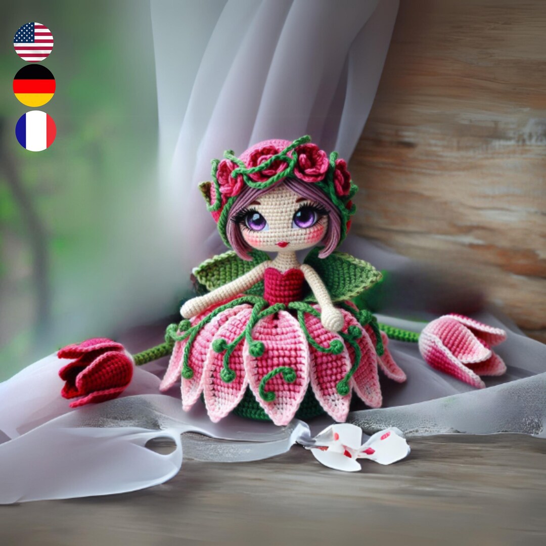Tulina the Tulip Fairy Crochet Pattern – Whimsical Amigurumi Doll in ...