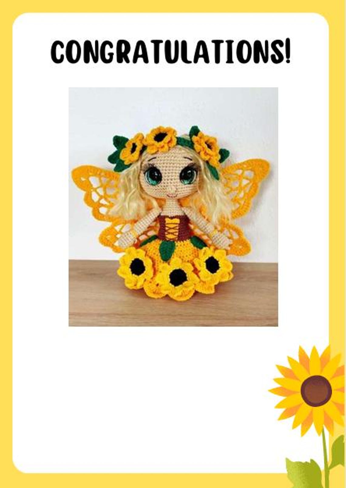 Solara the Sunflower Fairy Crochet Pattern – Whimsical Amigurumi Doll ...