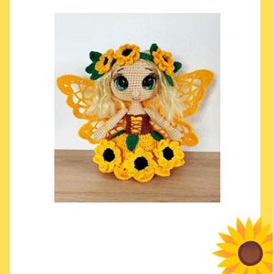 Solara the Sunflower Fairy Crochet Pattern – Whimsical Amigurumi Doll ...