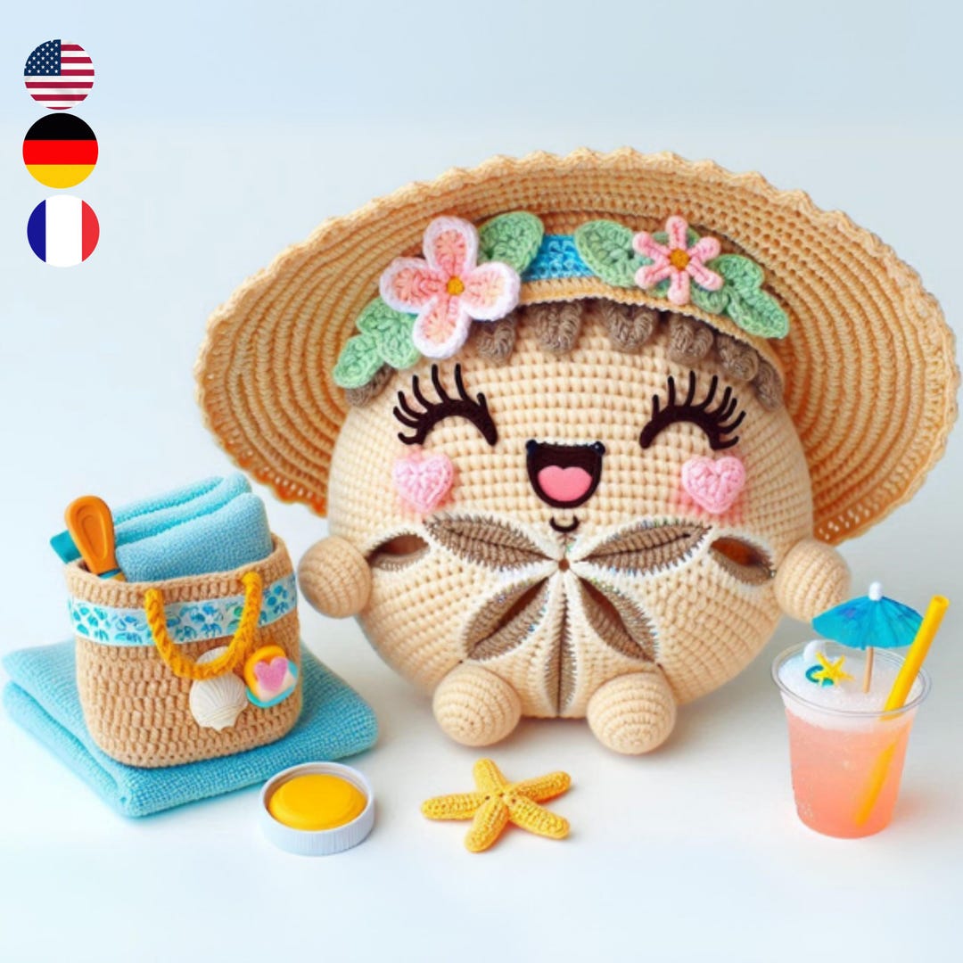Sand Dollar Crochet Pattern – Cute Ocean Amigurumi Doll in English ...