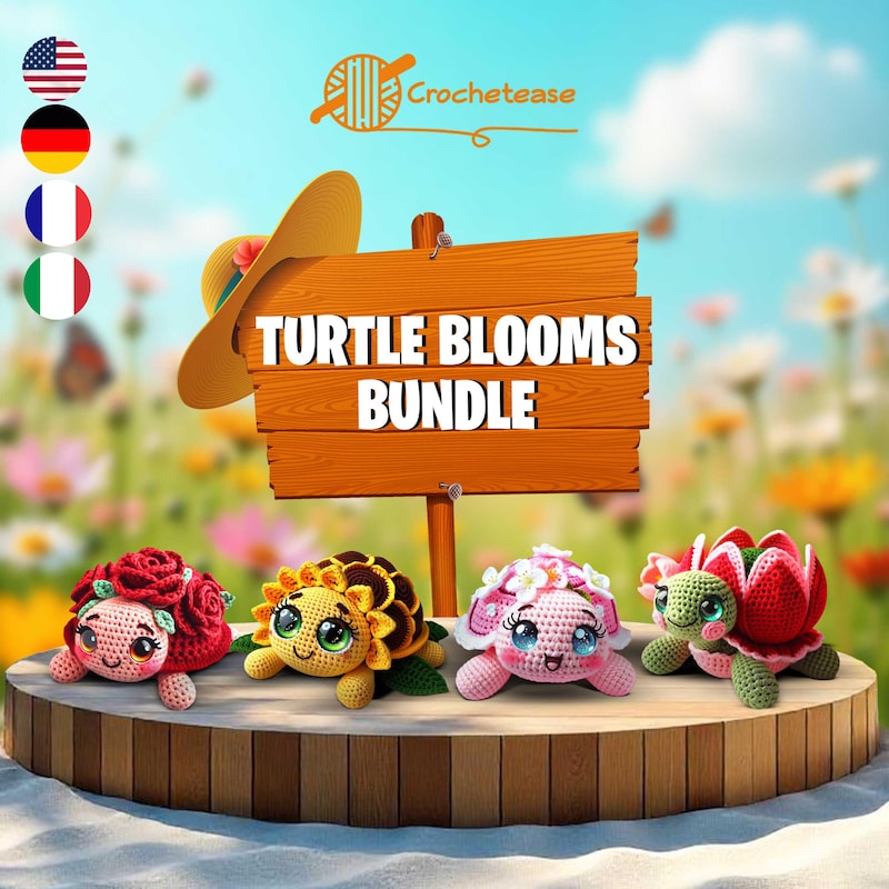 Turtle With Blossoms - Etsy