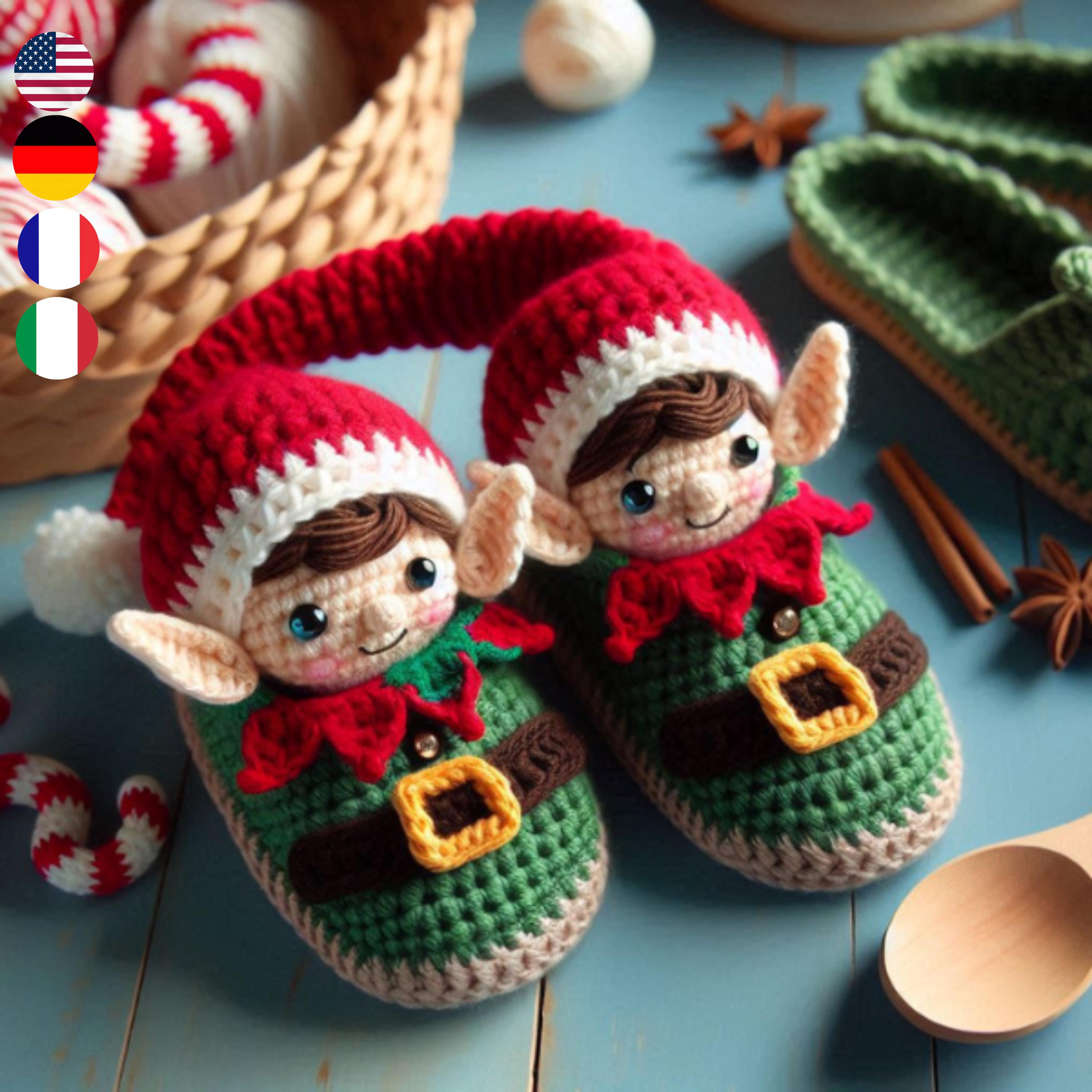 Elf Slippers Crochet Pattern With Festive Details PDF Multi-language ...