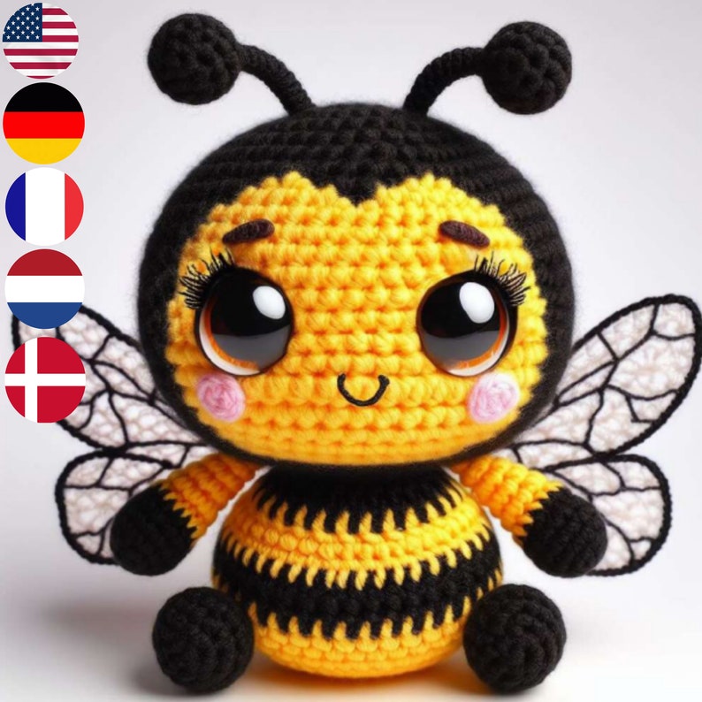 Bumblebee Amigurumi Crochet Pattern Handcrafted Crochet Bumblebee, DIY Plush Toy, Beginner ...