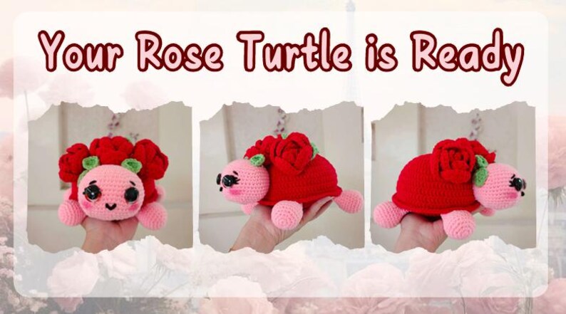 Rose Turtle Crochet Pattern - Elegant Floral Amigurumi in English ...