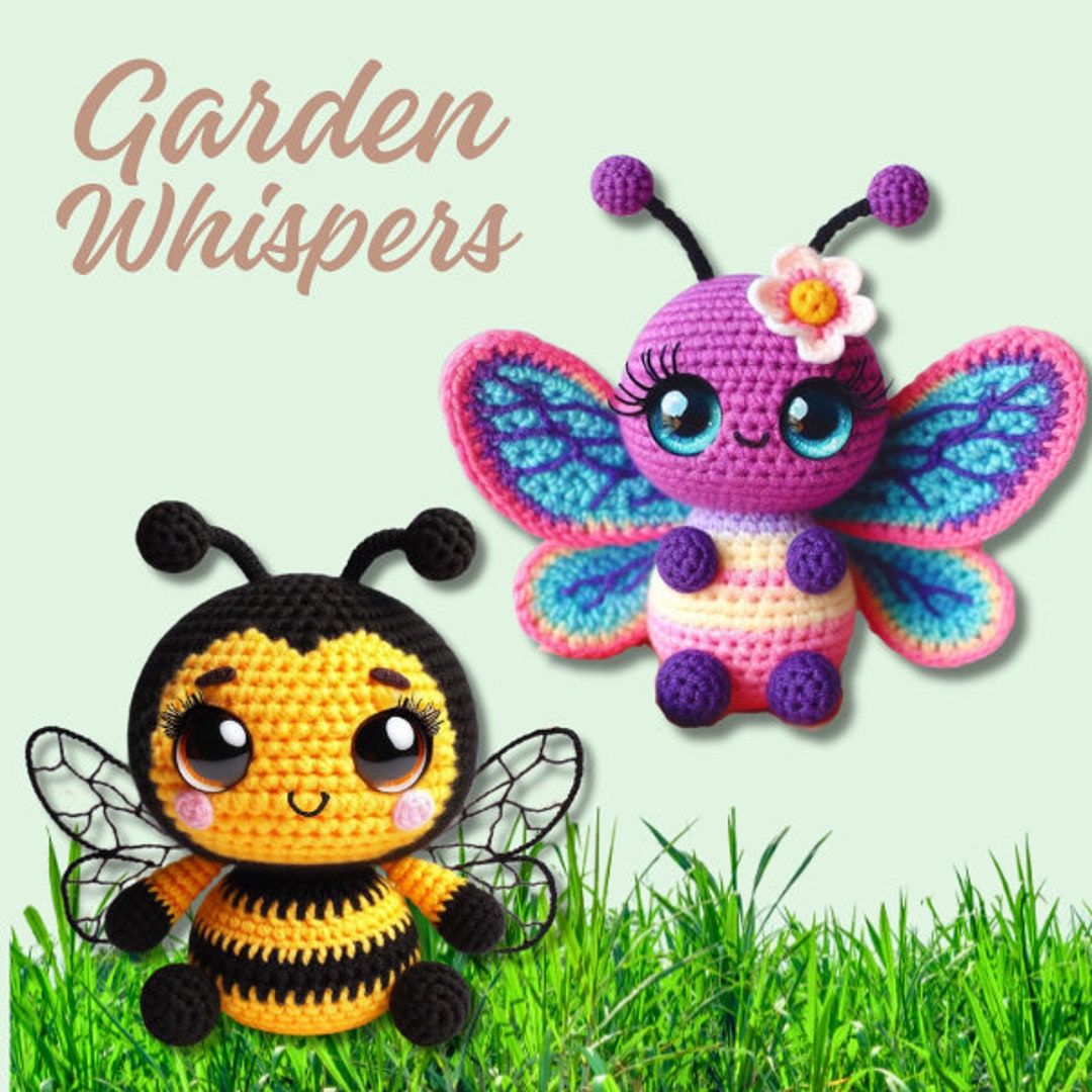2 in 1: Garden Whispers – Amigurumi Butterfly & Bumblebee Patterns - Etsy
