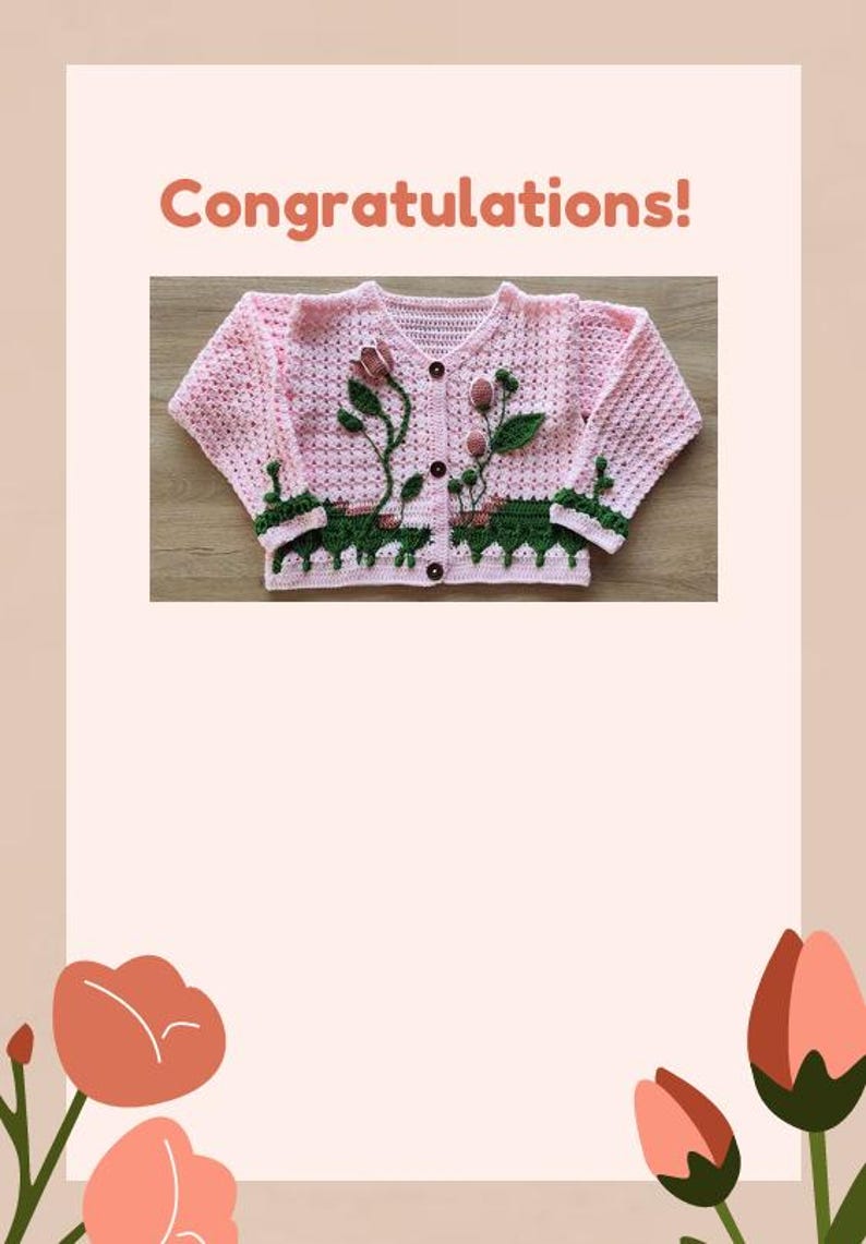 Tulip Cardigan Crochet Pattern - Elegant Floral Wearable in English ...