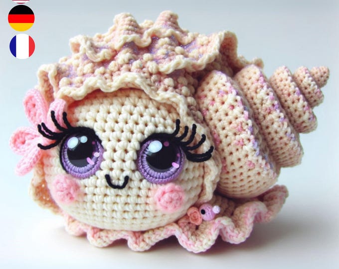 Vintage Crochet Pattern 10" Queen Conch Shell PDF Instant Digital ...