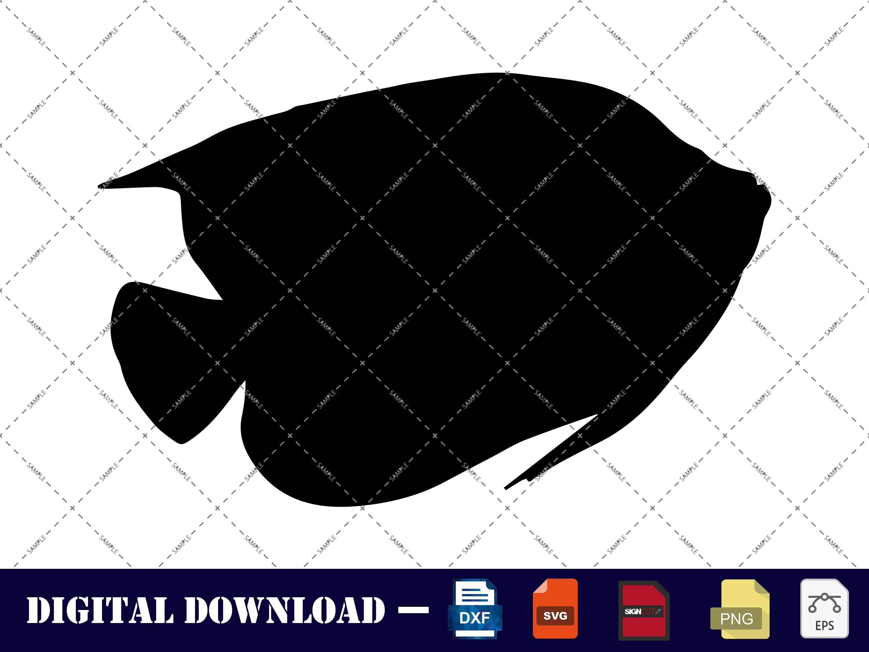 Angel Fish Svg, Clipart, Outline, Png, Dxf, Cricut Cut, Signcut Pro ...