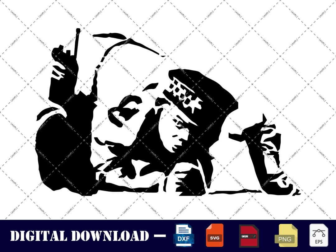 Banksy Snorting Copper Svg, Clipart, Outline, Png, Dxf, Cricut Cut ...