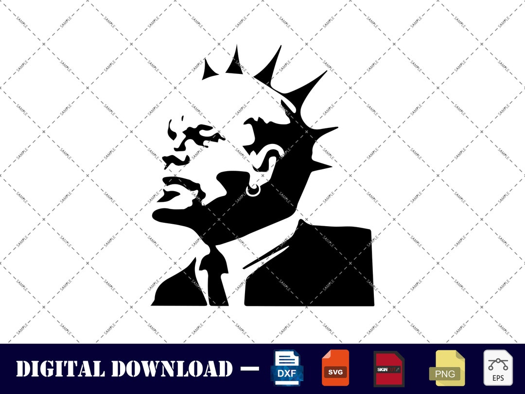 Banksy Lenin Punk Svg, Clipart, Outline, Png, Dxf, Cricut Cut, Signcut ...