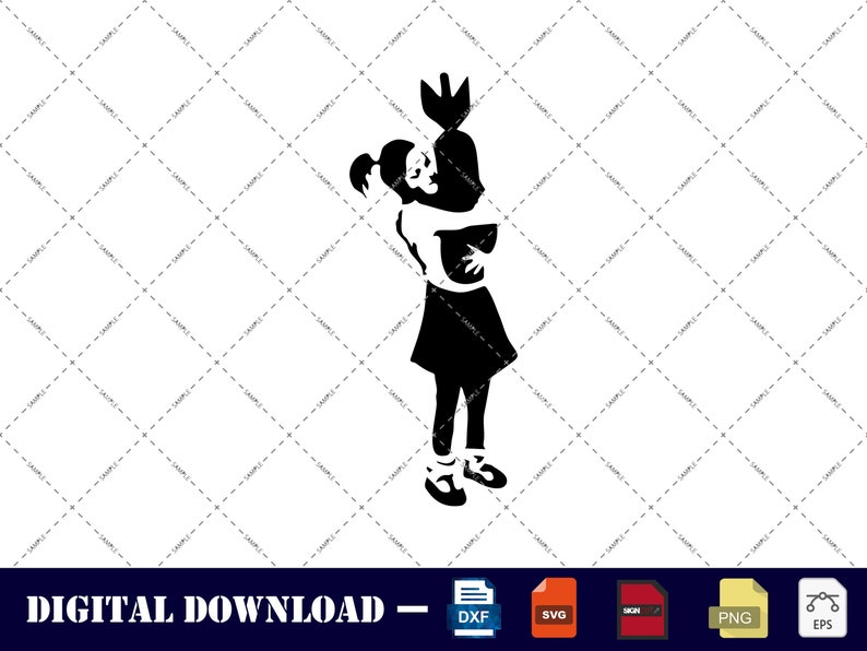 Banksy Bomb Hugger Svg, Clipart, Outline, Png, Dxf, Cricut Cut, Signcut ...